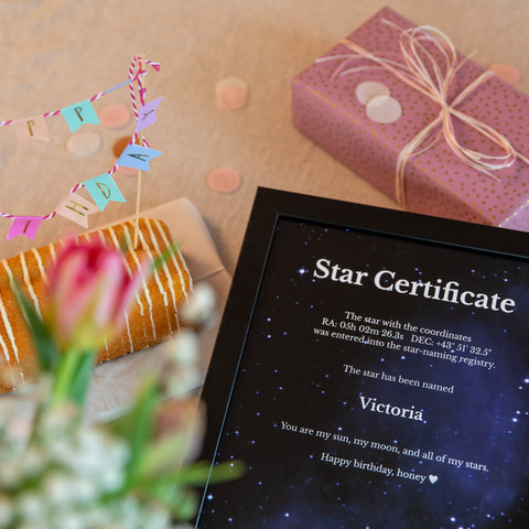 Name a Star with a personalized Star Certificate as Gift
